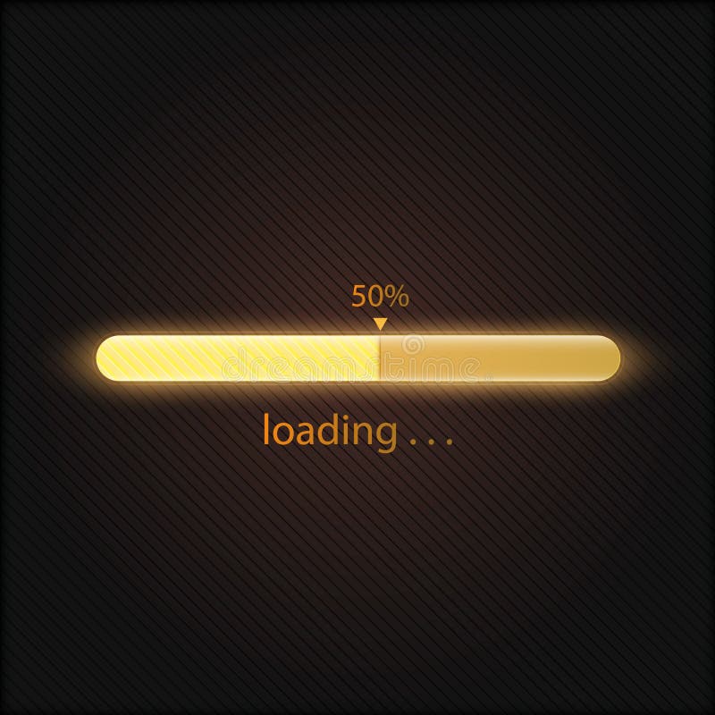 Orange Yellow Progress Loading Bar, Technology Concept Stock Vector ...