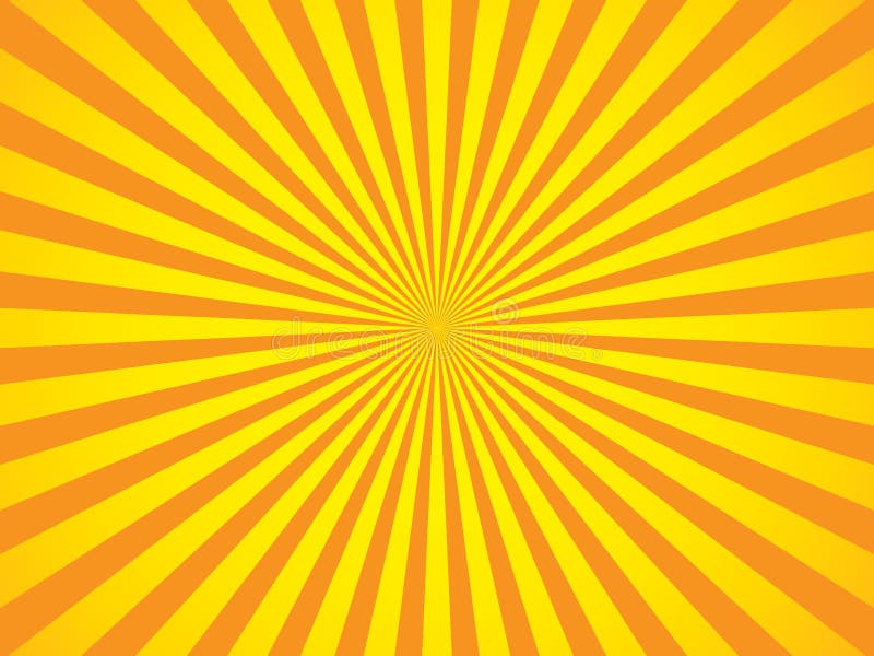 Orange and Yellow Rays Background with Spotlight in the Center of the ...