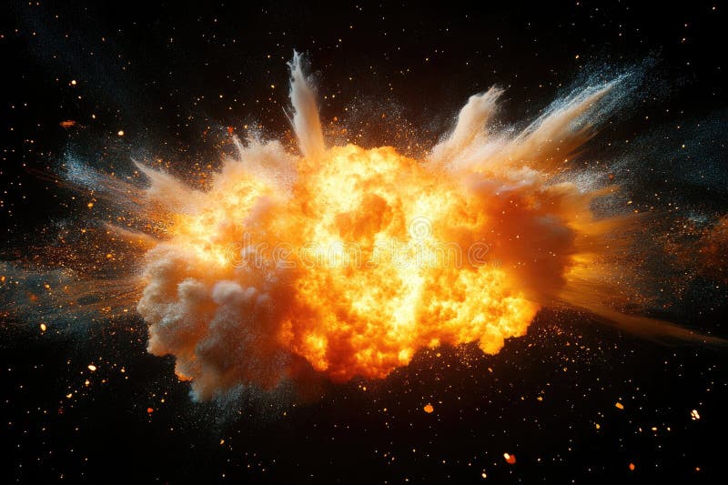 Orange Yellow Smoke Explosion Stock Image - Image of scifi, special ...