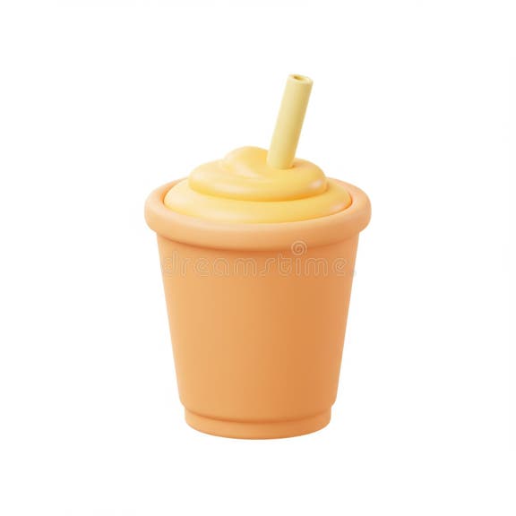 Orange and Yellow Smoothie in a Cup with Straw Stock Illustration ...