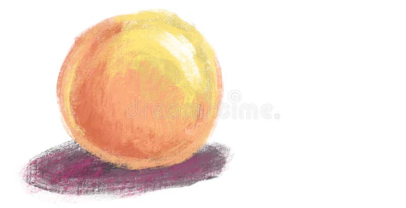 Orange Yellow Sphere Circle Shape with Shadow Drawing Illustration ...