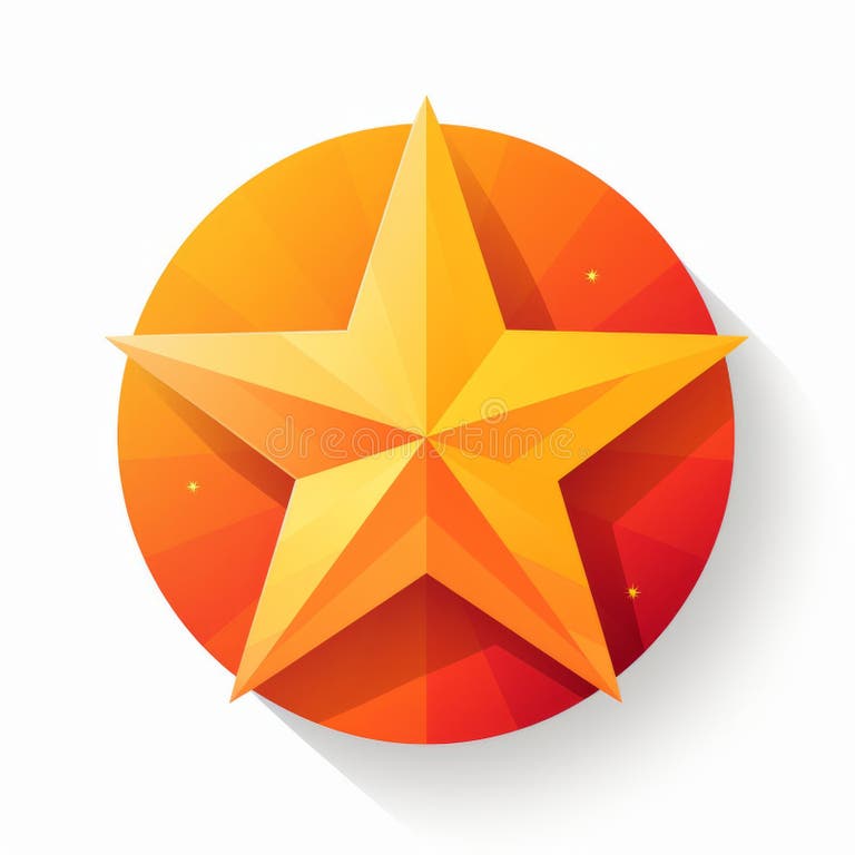 An Orange and Yellow Star Icon on a White Background Stock Illustration ...