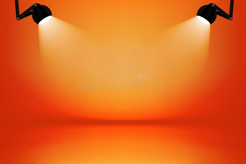 Orange and Yellow Studio Room with Light Box Background Stock ...