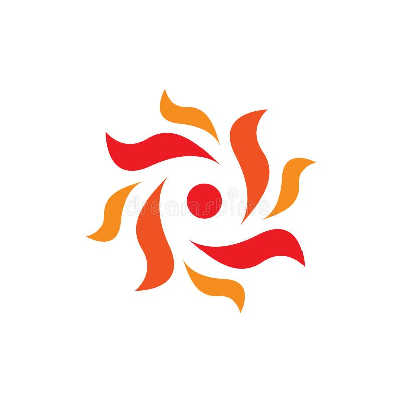 Orange Yellow Sun Bright Logo Design Vector Icon Illustration Stock ...