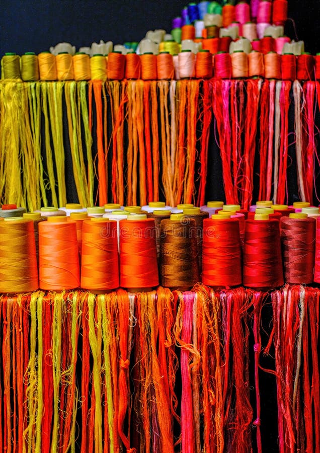 Orange and Yellow Thread stock photo. Image of fiber - 166182122