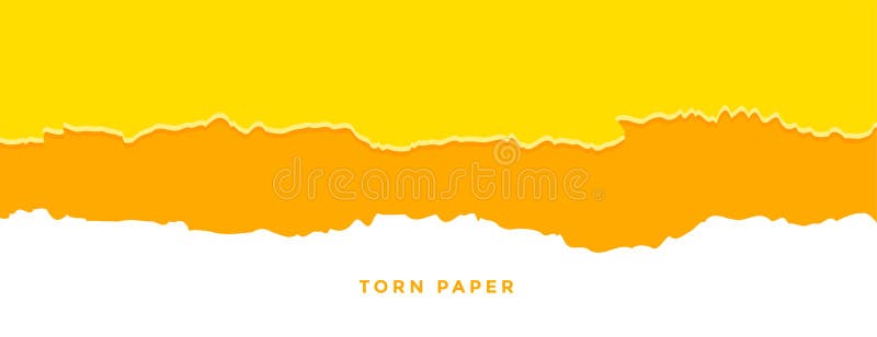 Orange and Yellow Torn Paper Effect Banner Stock Vector - Illustration ...
