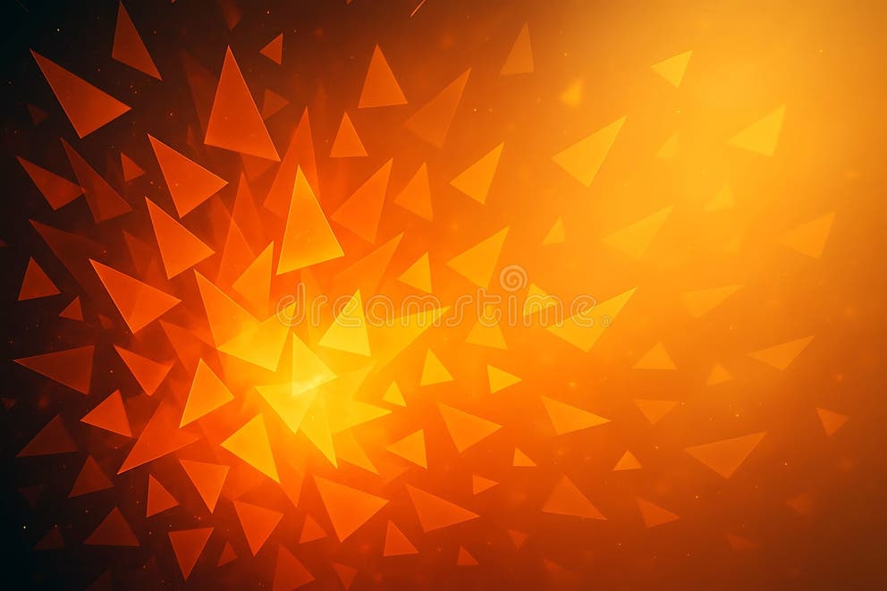 Orange and Yellow Triangles Abstract Background with Light Flare Stock ...