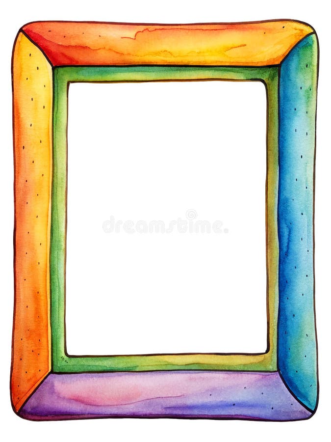 Orange and Yellow Watercolor Frame with Gradient Stock Illustration ...