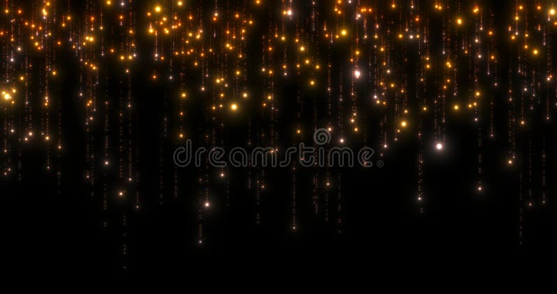 Orange, Yellow, White Particles with Tails of Sparkling Small Particles ...