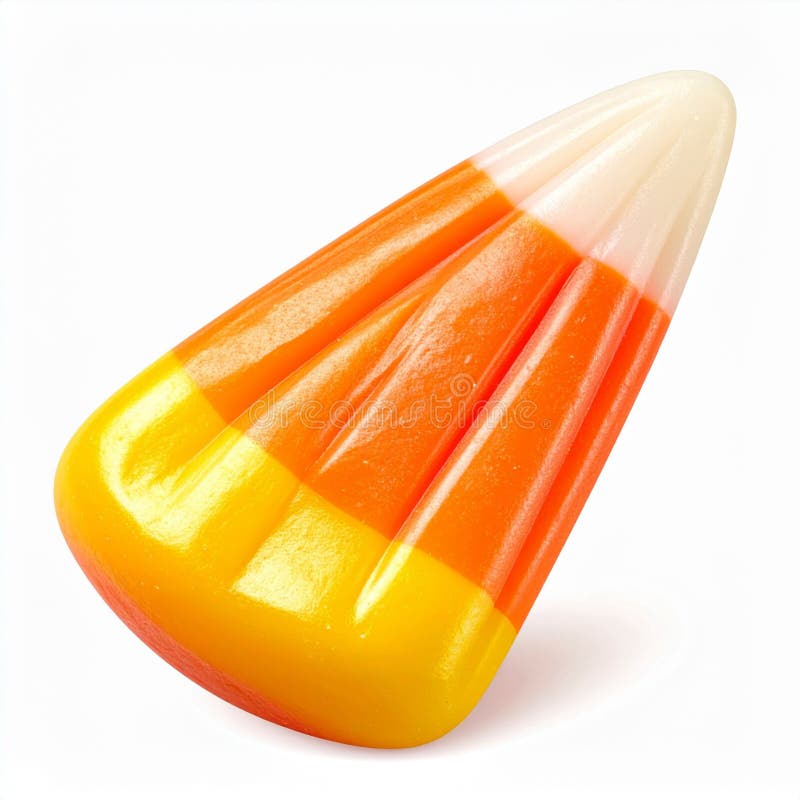 Orange Yellow White Striped Candy Corn on White Background Stock ...