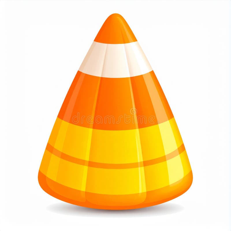 Orange Yellow White Striped Candy Corn Cone Stock Illustration ...