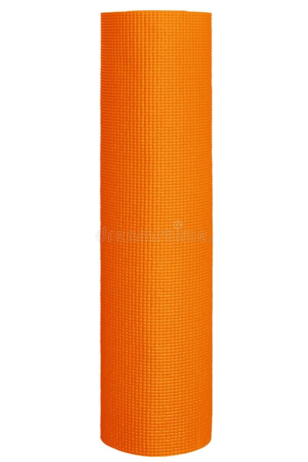 Orange Yoga Mat in Vertical Isolated on White Background Stock Photo ...