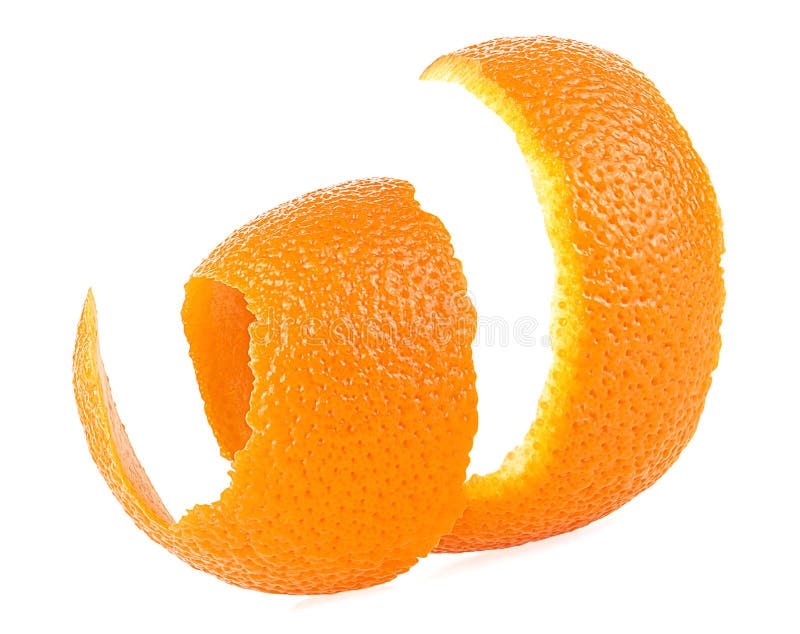 Orange Zest Spiral Isolated on White Background. Vitamine C Stock Image ...