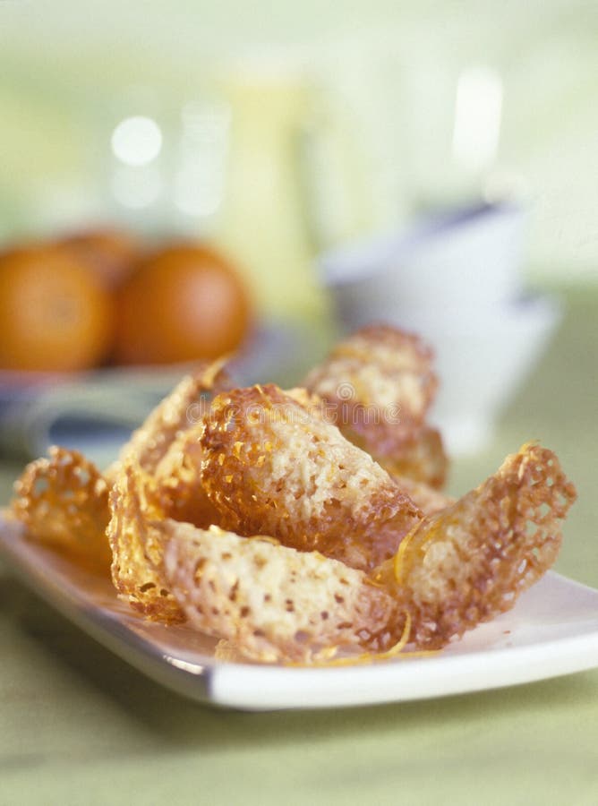 Orange zest tuiles stock image. Image of fruit, afternoon - 23705361