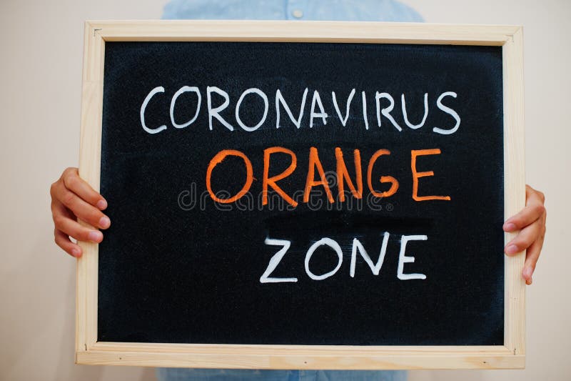 Orange Zone. Coronavirus Concept Stock Photo - Image of drawing, word ...