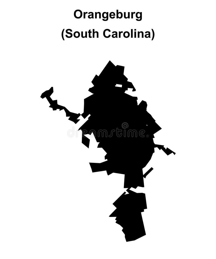 Orangeburg outline map stock vector. Illustration of border - 357534658