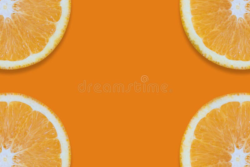 Oranges Cut into Pieces. Close-up Texture. Copy Space Stock Image ...
