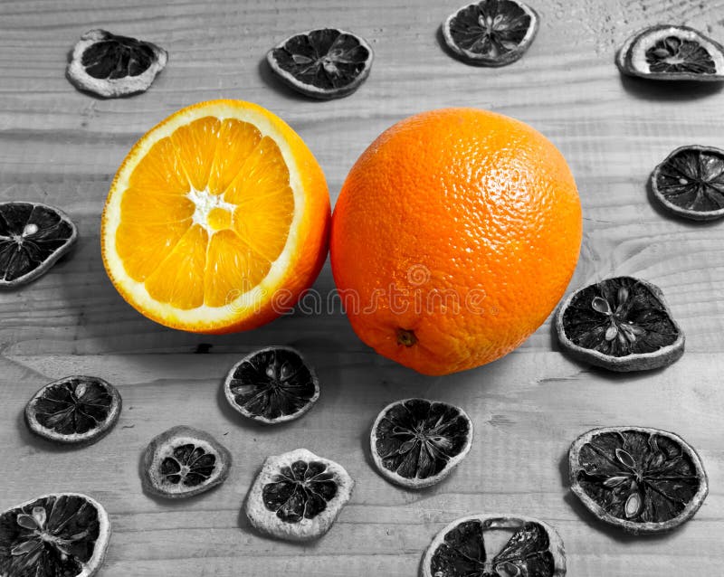 Oranges fruit on a woo stock photo. Image of sephia, dessert - 32865944