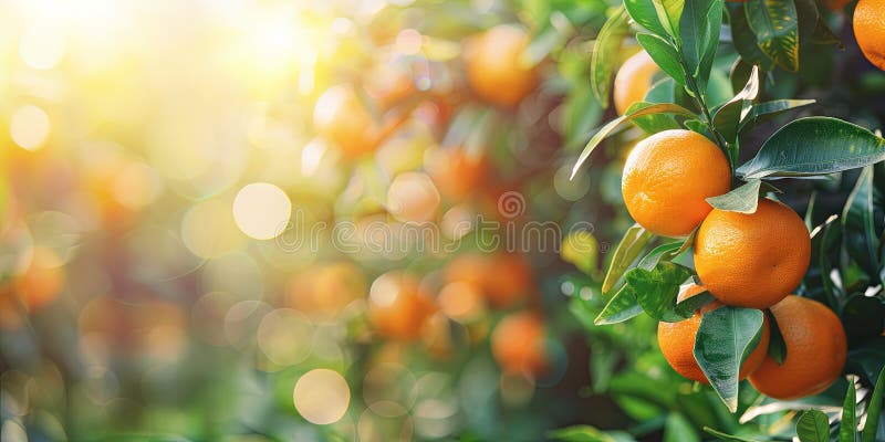 Oranges Grow on Trees, Orange Farm, Space for Text Stock Image - Image ...