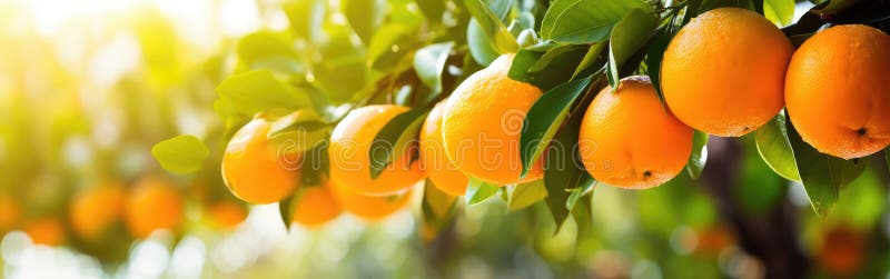 Oranges Hanging from Tree stock illustration. Illustration of citrus ...