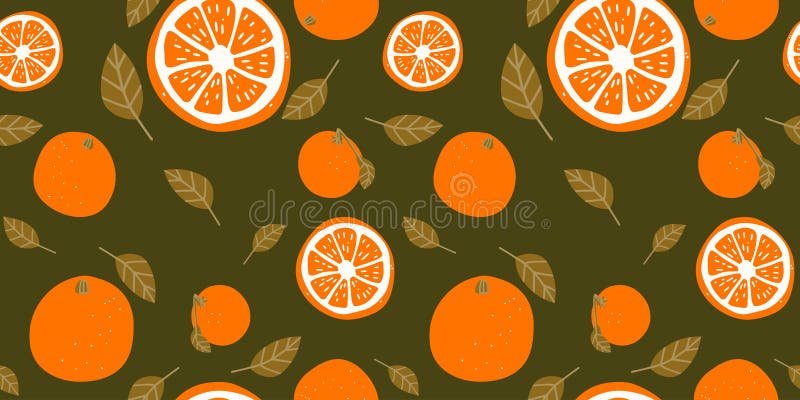 Oranges. Orange Seamless Pattern. Ornament for Different Designs Stock ...