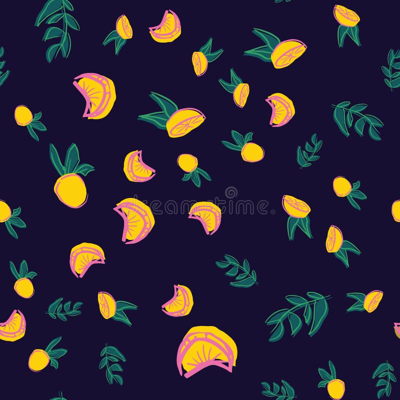 Oranges Orange Vector Seamless Repeat Pattern Stock Vector ...