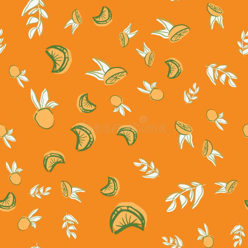 Oranges Orange Vector Seamless Repeat Pattern Stock Vector ...