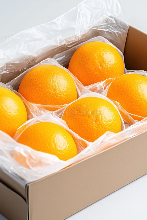 Oranges Organized Clean Box Each Wrapped Carefully Protective Paper Stock Photos - Free ...