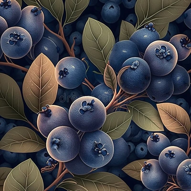 Oranges Pattern Realistic Blueberry Stock Illustration - Illustration ...