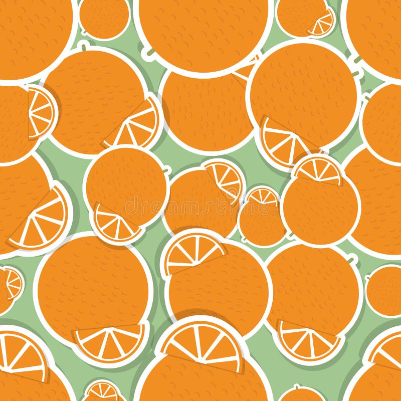 Oranges Pattern. Seamless Texture with Ripe Oranges Stock Vector ...