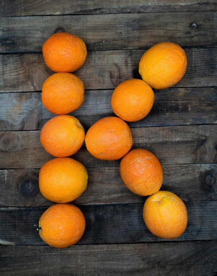 Oranges Placed in the Shape of a K Stock Photo - Image of orange ...
