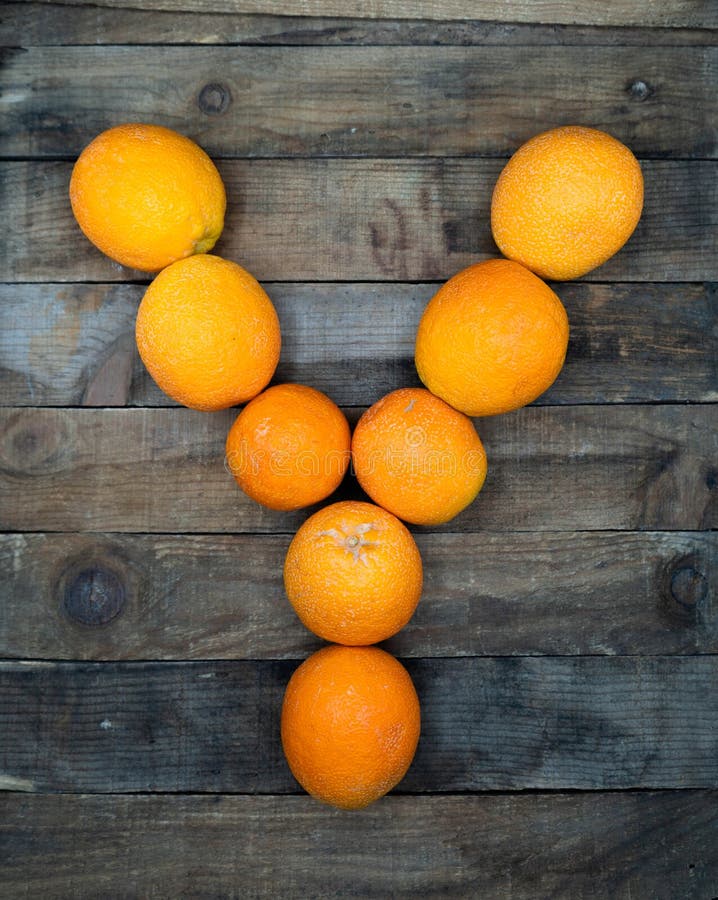 Oranges Placed in the Shape of a Y Stock Image - Image of arranged ...