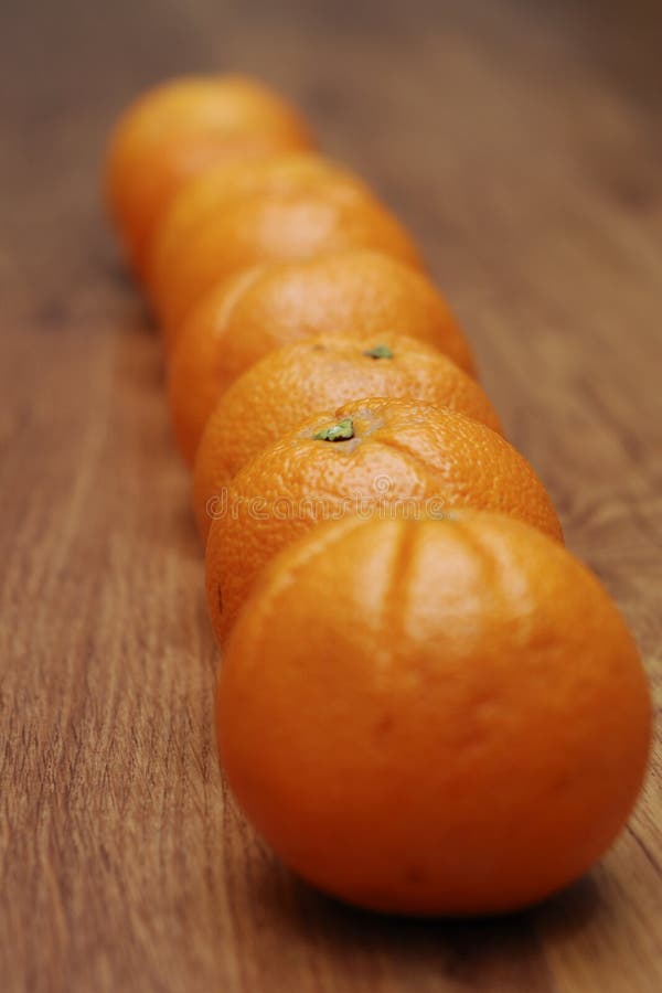 Oranges row on wood stock photo. Image of round, fruit - 18707226
