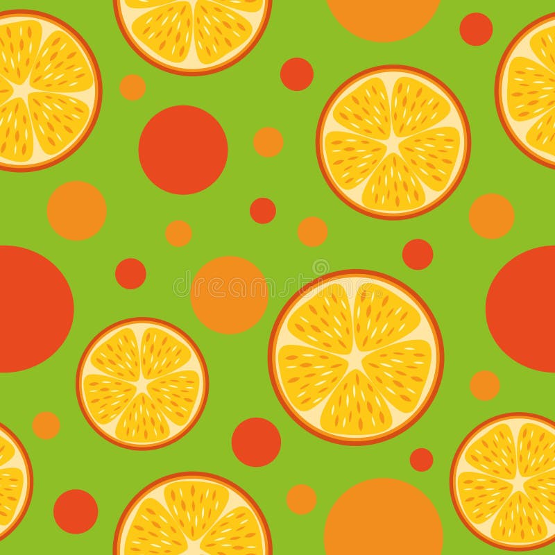 Oranges Seamless Pattern in Vector Flat Style, Bright Juicy Fruit ...