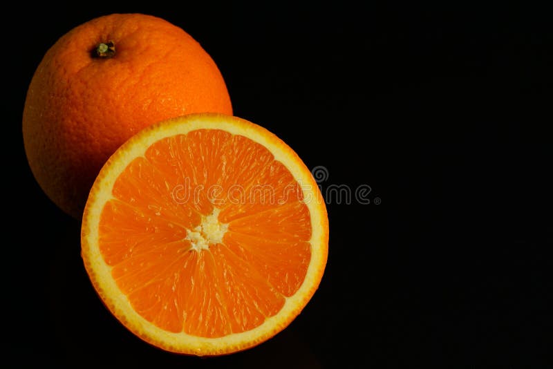 Oranges Split half stock image. Image of food, background - 73570467
