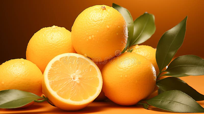 Oranges on Top of Each Other on a Orange Background Stock Photo - Image ...