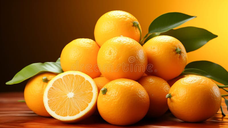 Oranges on Top of Each Other on a Orange Background Stock Image - Image ...