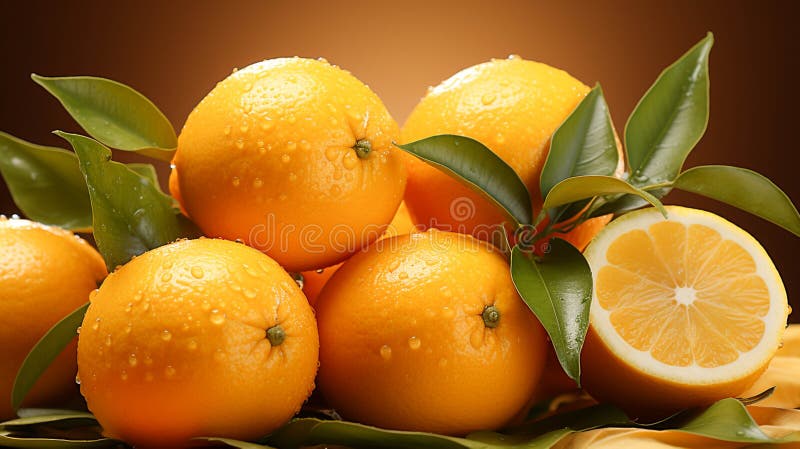 Oranges on Top of Each Other on a Orange Background Stock Photo - Image ...