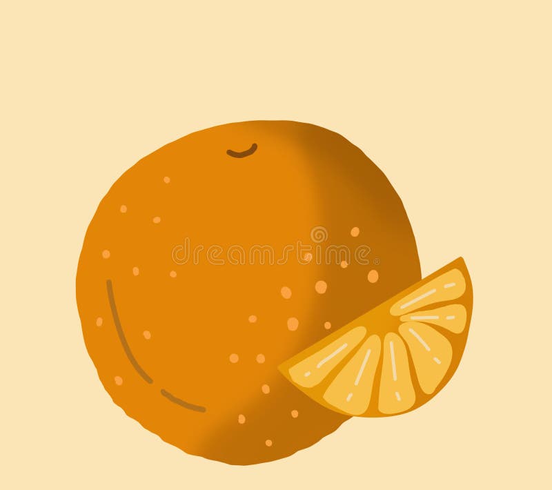 Orangey Orange With Juicy Pulp Stock Illustration - Illustration of ...