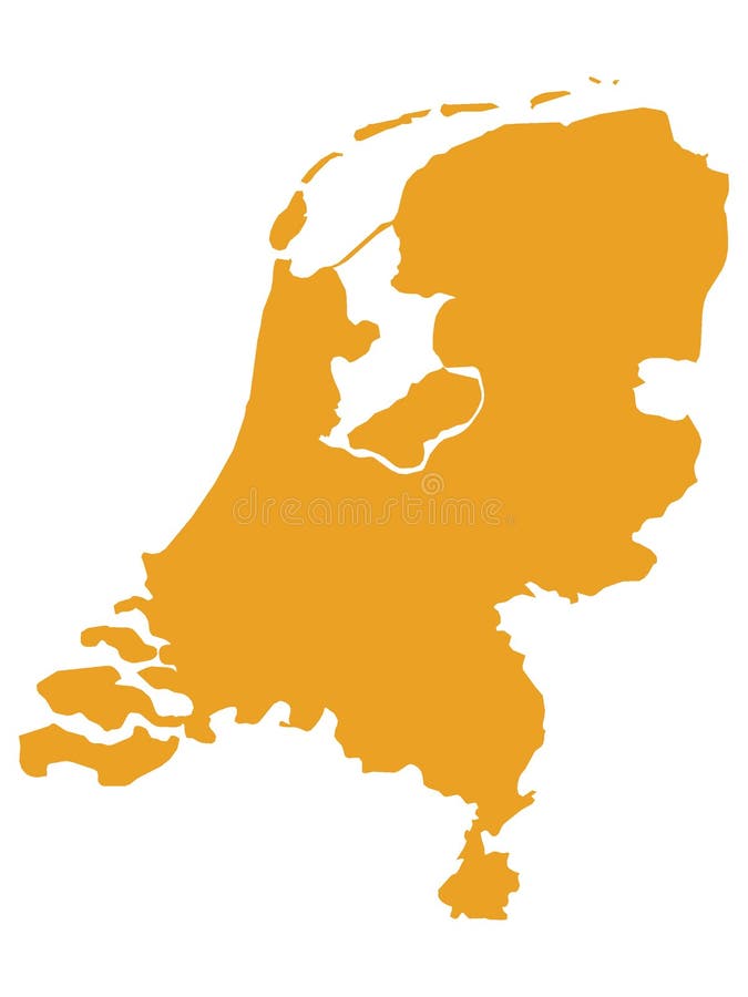 Oranje Kaart Van Europees Land Van Nederland Vector Illustratie