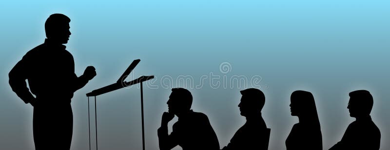 Orateur et auditeurs illustration stock. Illustration du illustration ...