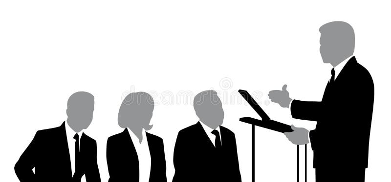 Orateur et auditeurs illustration stock. Illustration du illustration ...