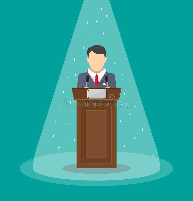 Orateur Parlant De La Tribune Illustration de Vecteur - Illustration du ...
