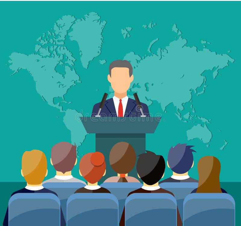 Orateur Parlant De La Tribune Illustration de Vecteur - Illustration du ...