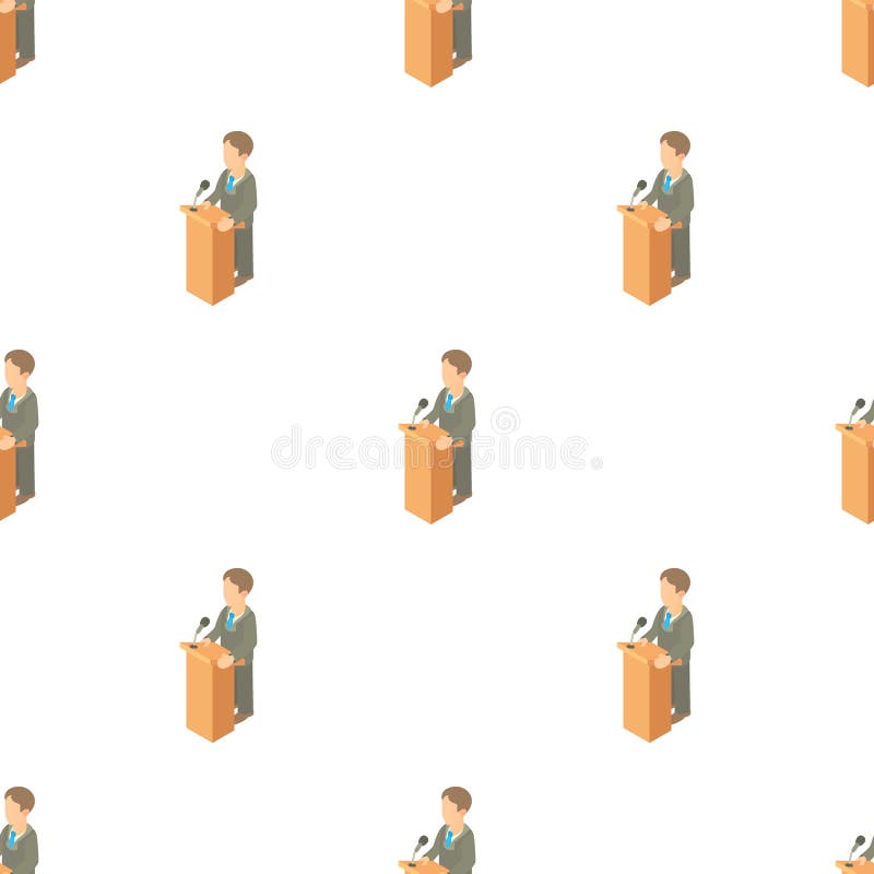 Orator Speaking from Tribune Pattern Seamless Vector Stock Vector ...