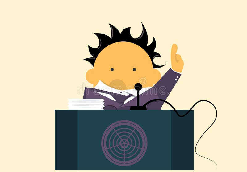 Orator stock vector. Illustration of presentation, microphone - 43199949