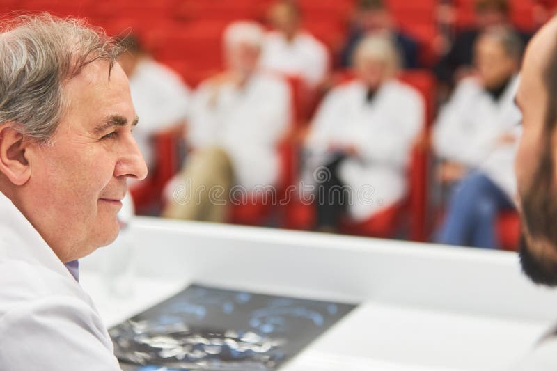 Orators Discussing on Stage during Medical Conference at Auditorium ...