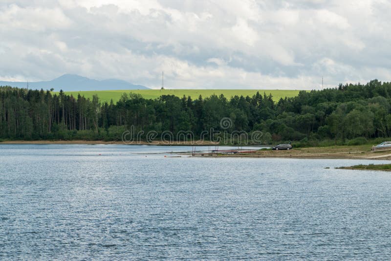 Orava Reservoir from Various Angles with Shore Stock Photo - Image of ...