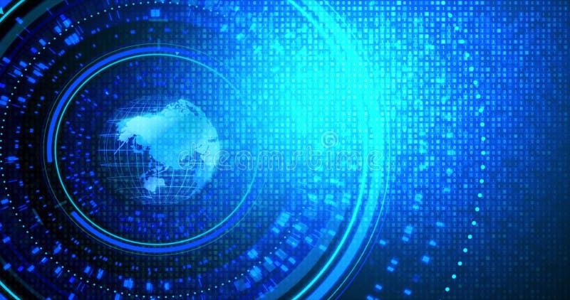 Orb Globe with 0 1 Digital Binary Number Blurry Background, Sphere of ...