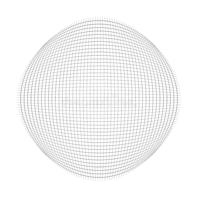 Orb, Sphere with Squares Line Mesh, Grid. Circular, Concentric Element ...
